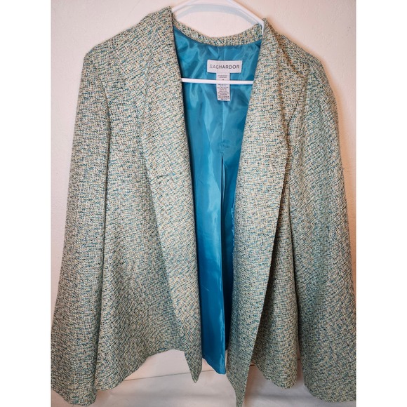 Sag Harbor | Jackets & Coats | Sag Harbor Womens One Button Tweed ...